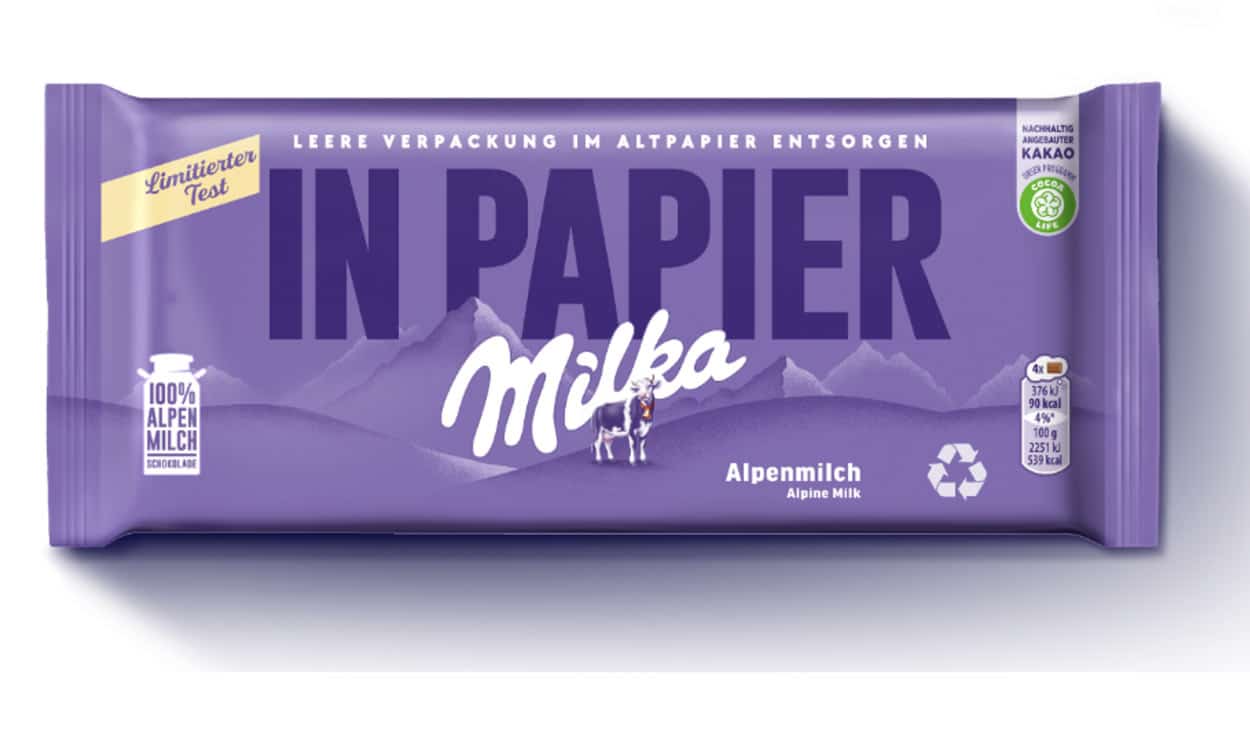 Milka in Papier - display Magazin