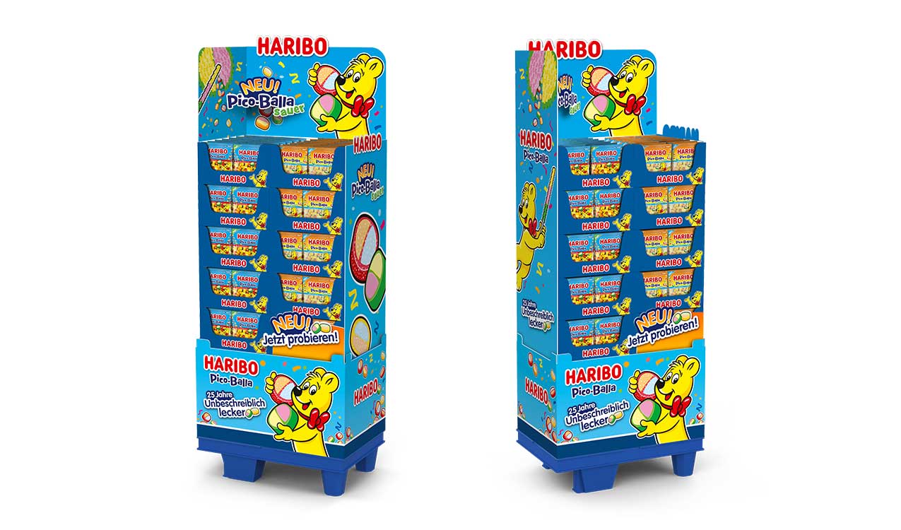 Haribo mit einer sauren Neuheit - display Magazin