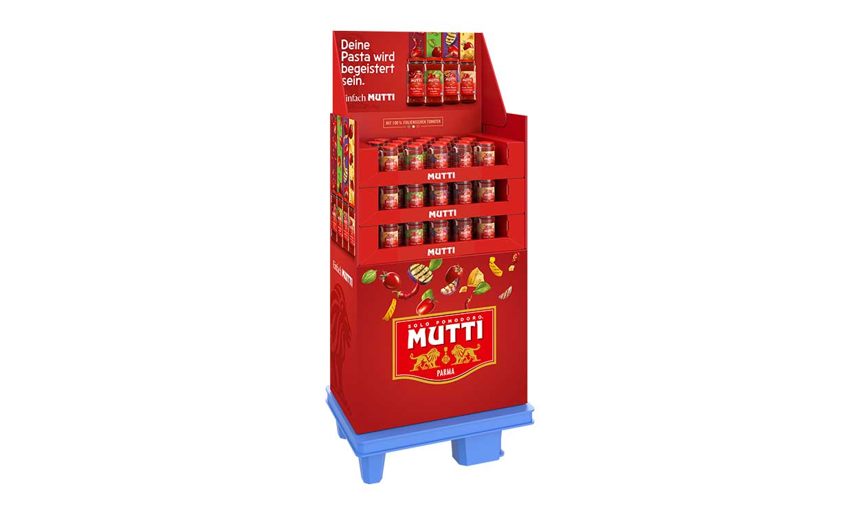 Mutti im neuen Löwenglas - display Magazin